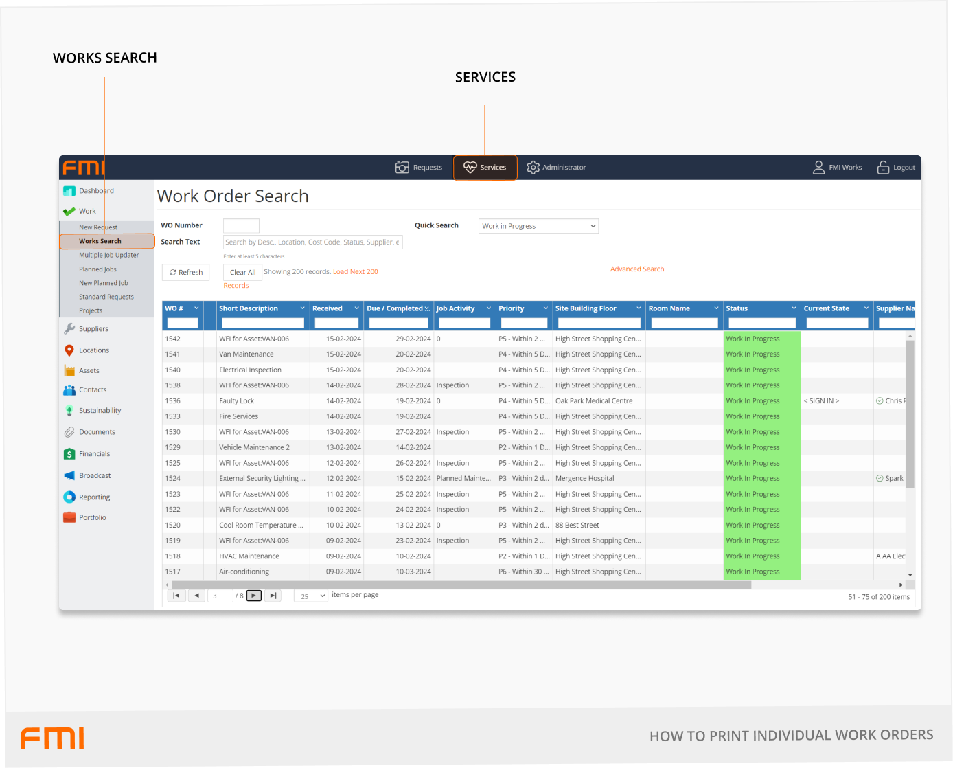 How to Print Individual Work Orders