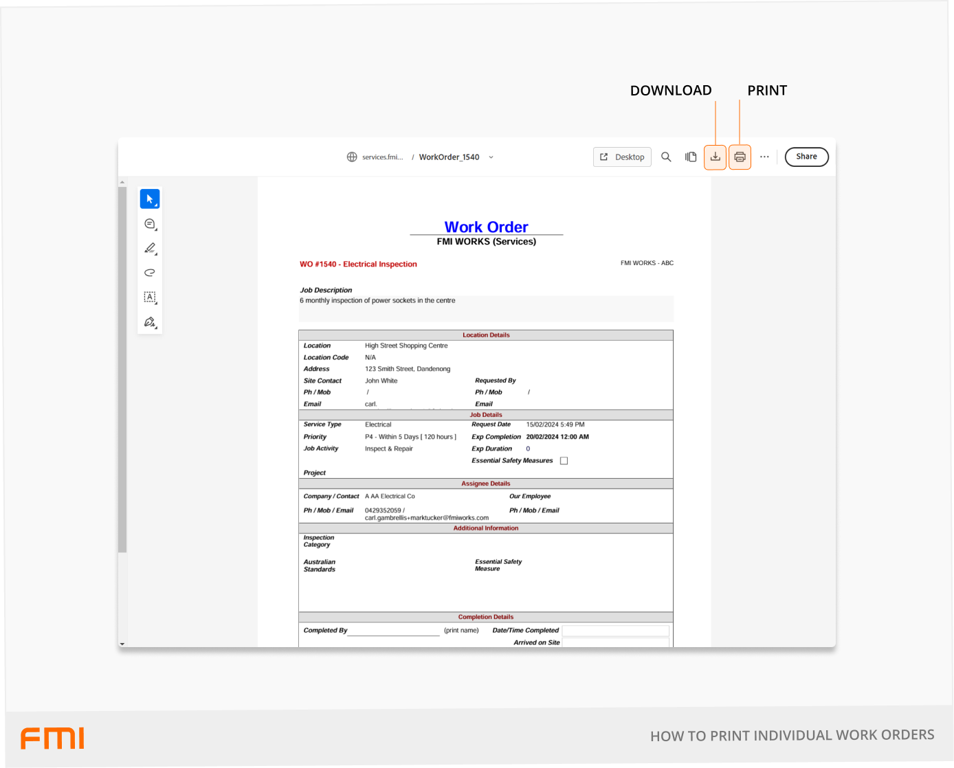How to Print Individual Work Orders