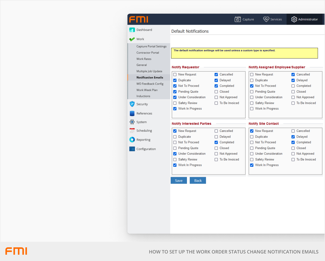 How to Set Up the Work Order Status Change Notification Emails