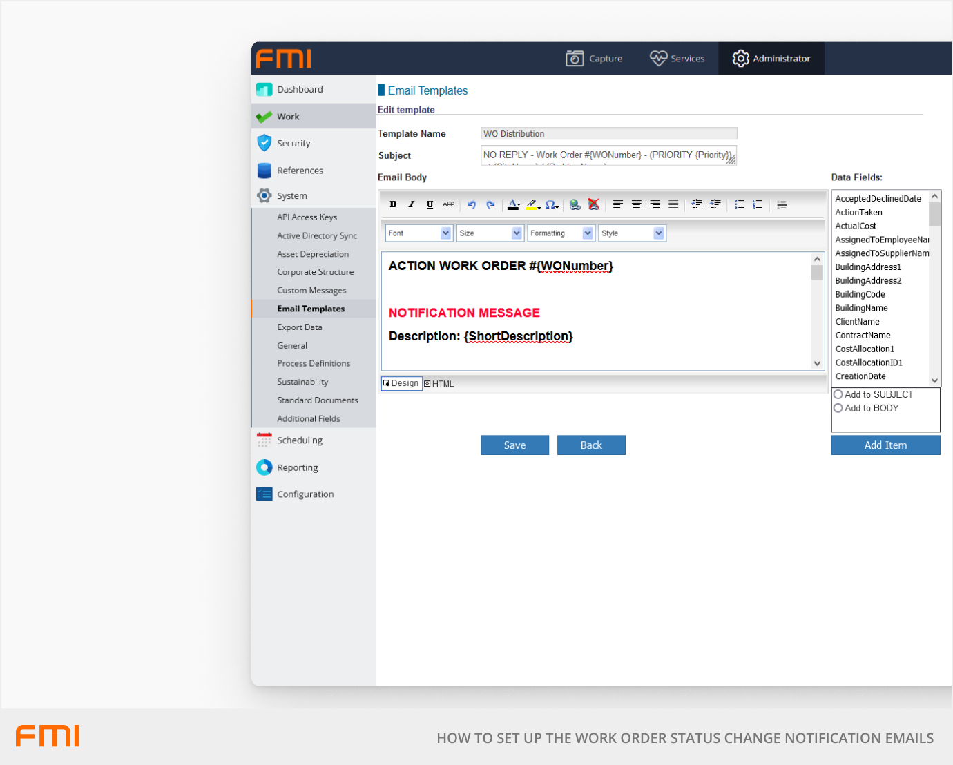 How to Set Up the Work Order Status Change Notification Emails